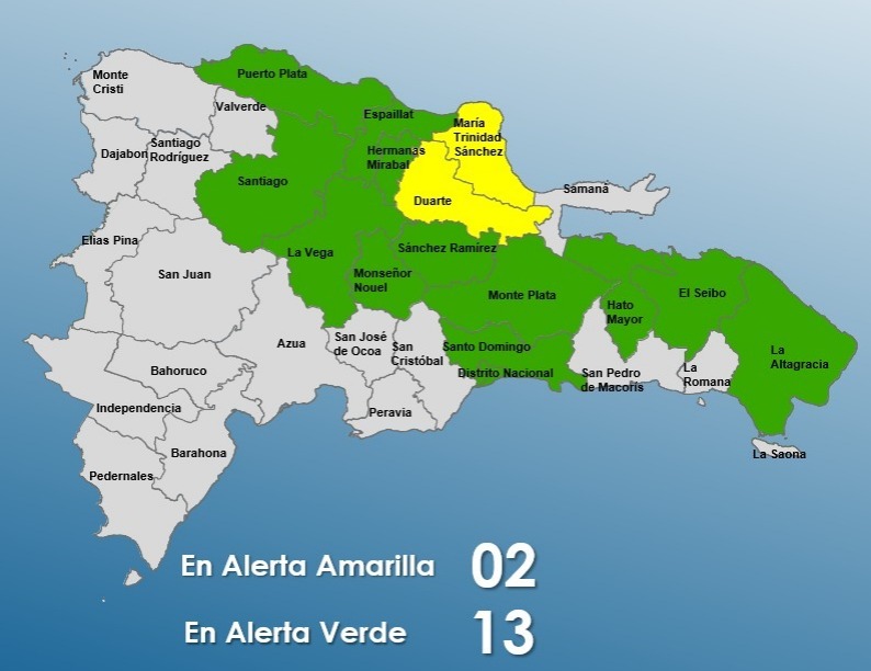 El COE aumenta a quince las provincias en alerta por lluvias - Interactivo RD